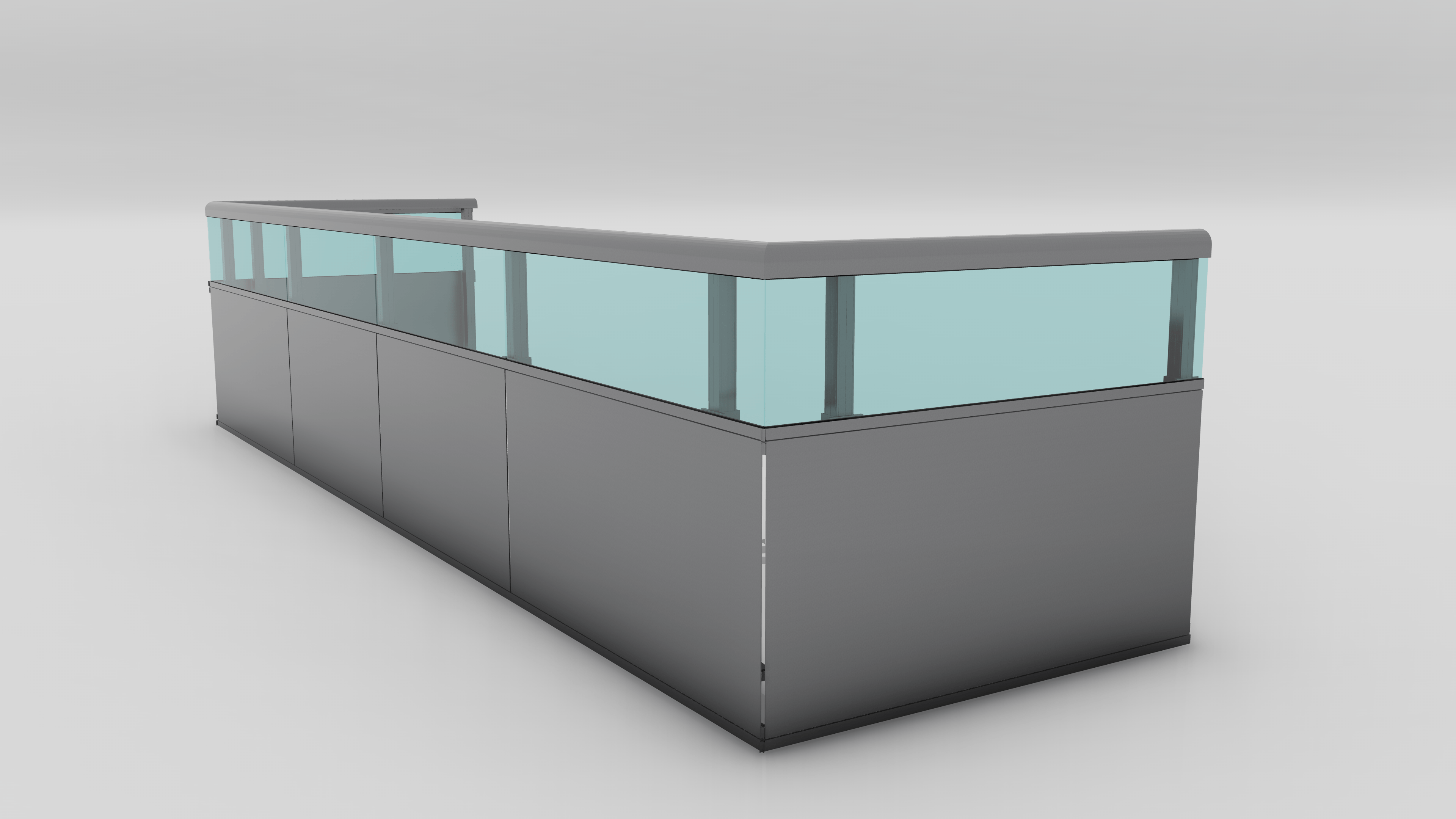 LRGP-0003 Overhung Top Mounted 1/3 Glass & 2/3 Aluminum Panel Railing ...