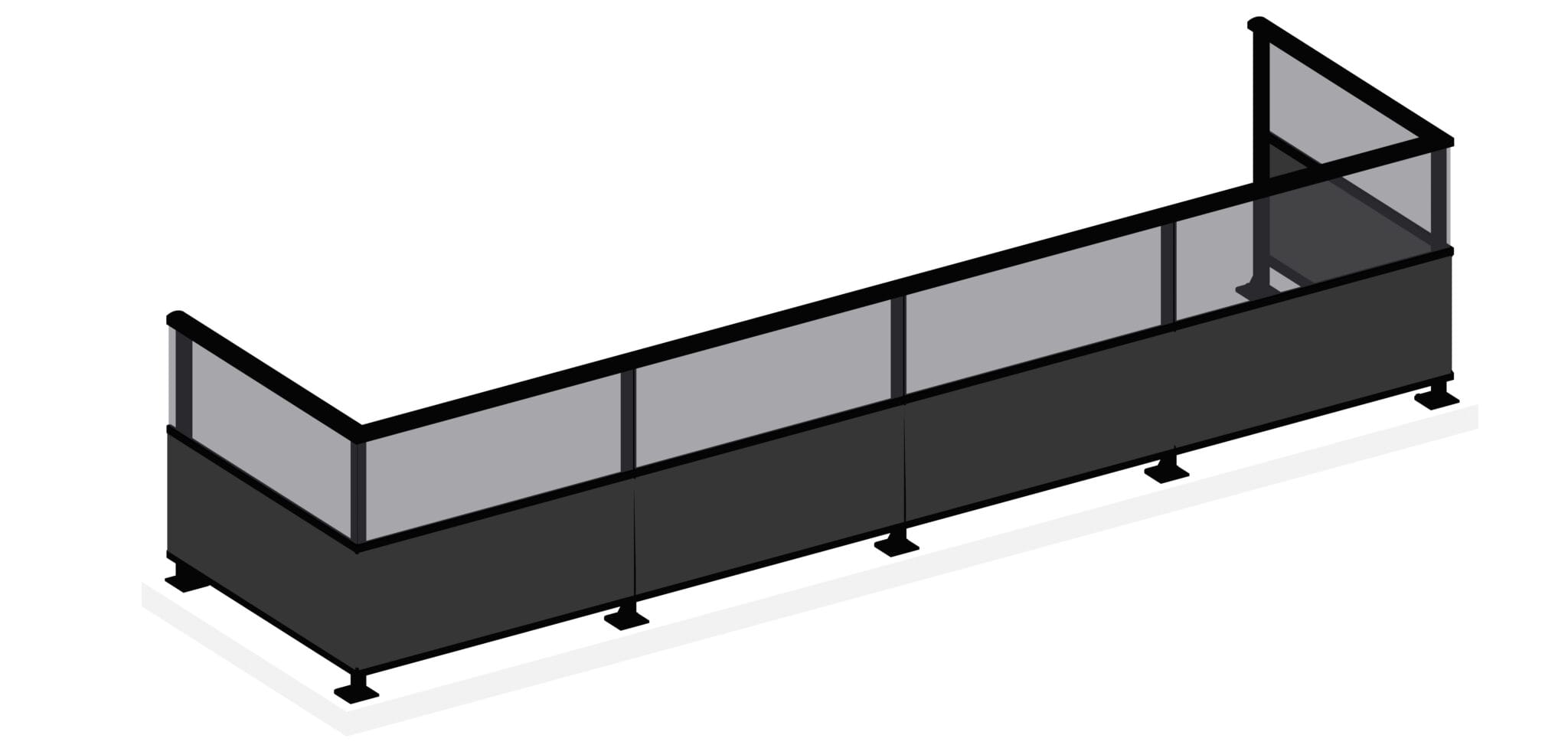 LRGP-1001 Top Mounted 1/3 Glass & 2/3 Aluminum Panel Railing (Welded ...